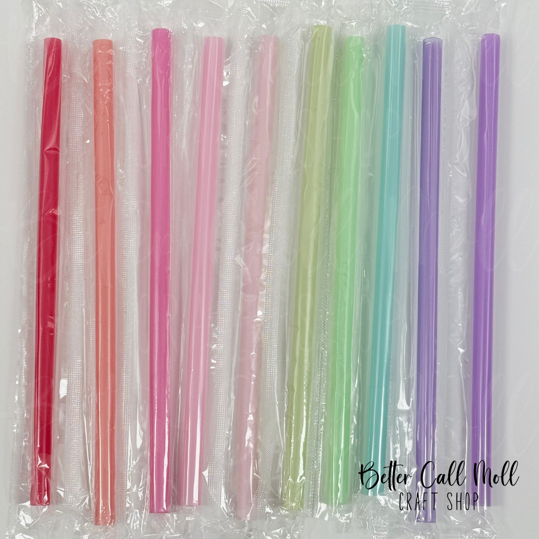 16oz Colorful Reusable Plastic Straw - 7.25" – Better Call Moll Craft Shop