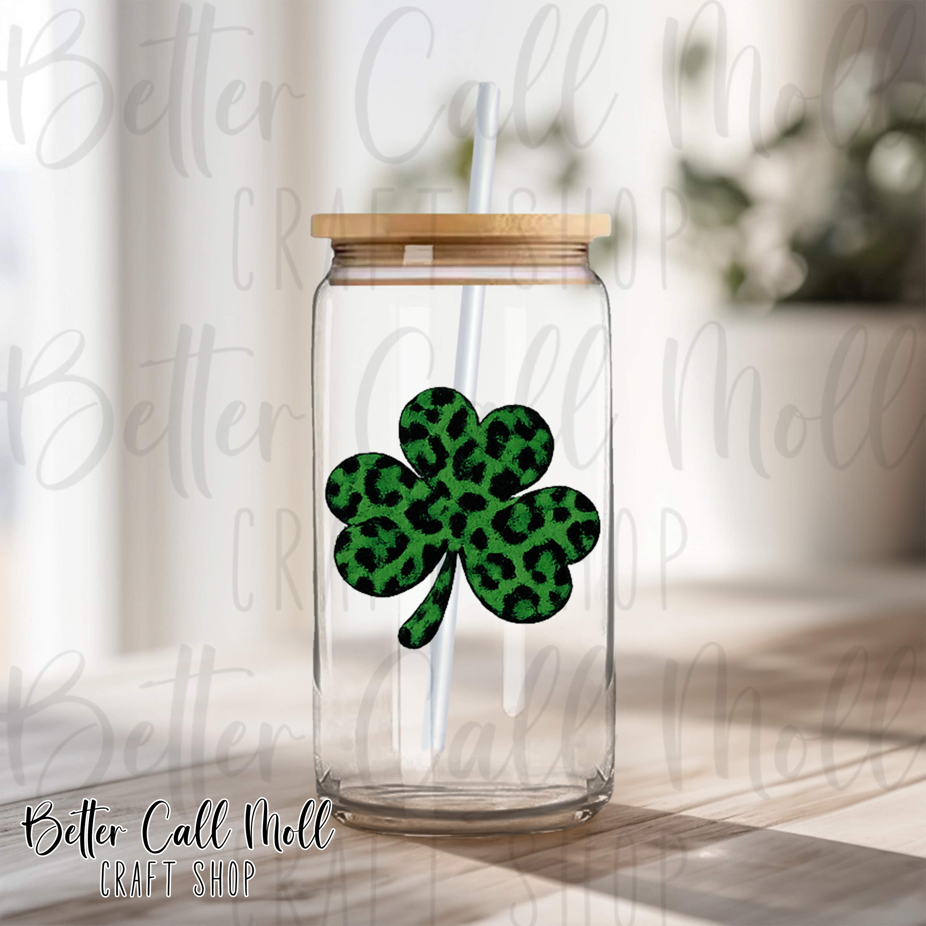 Green Leopard Print Shamrock UV DTF Decal – Better Call Moll Craft Shop