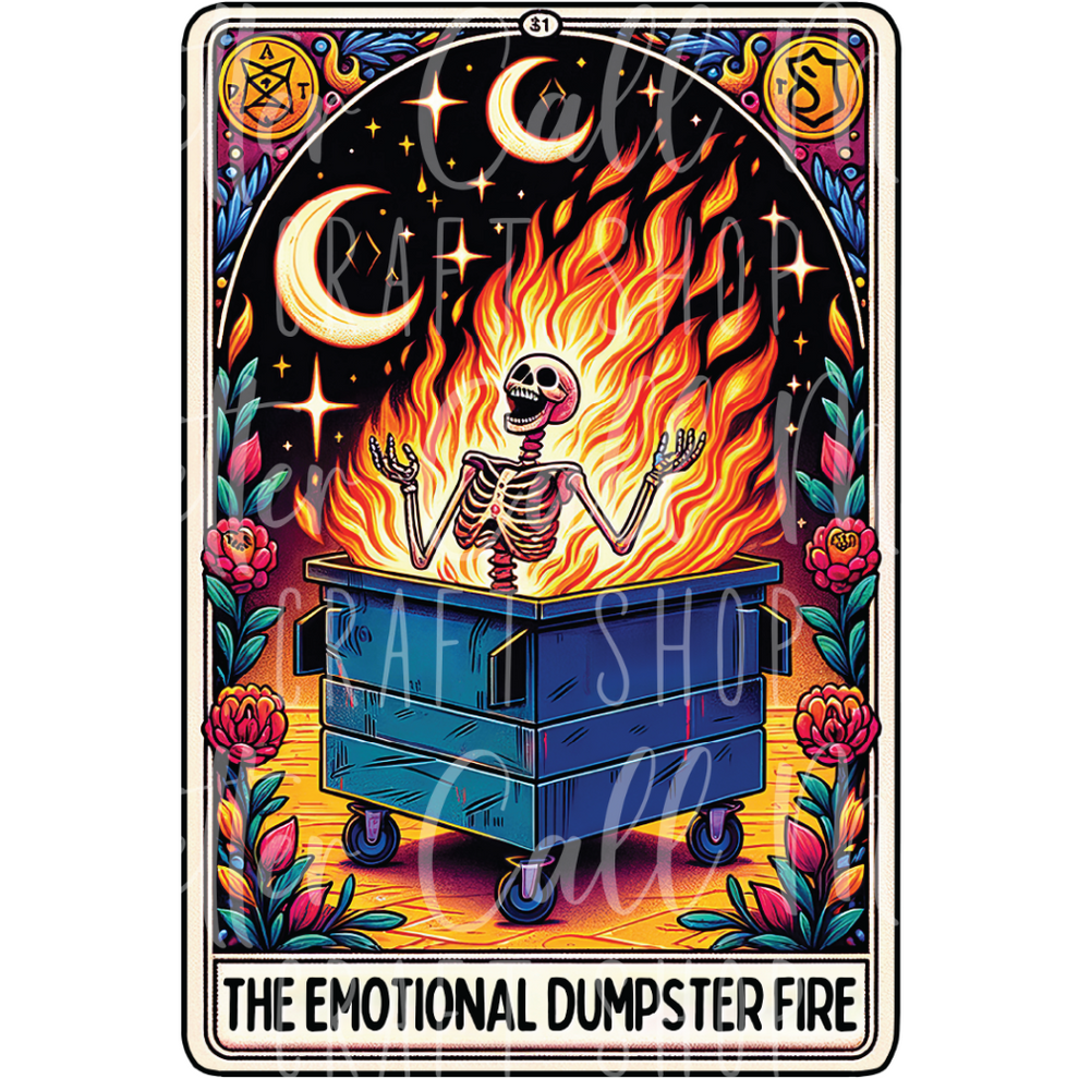 The Emotional Dumpster Fire Tarot Card UV DTF Decal – Better Call Moll ...