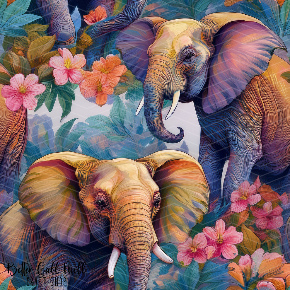 Elephants Digital Seamless Pattern – Better Call Moll Craft Shop
