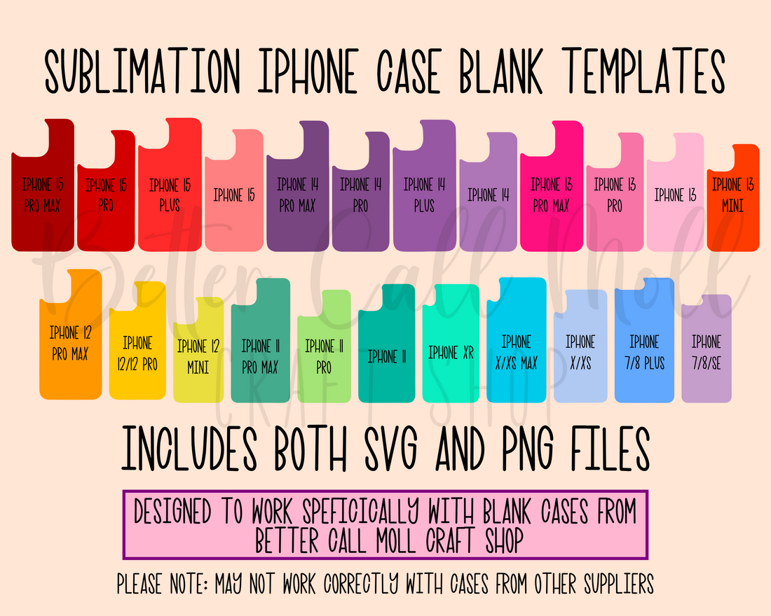 Templates For All Models Sublimation Blank iPhone Cases – Better Call ...