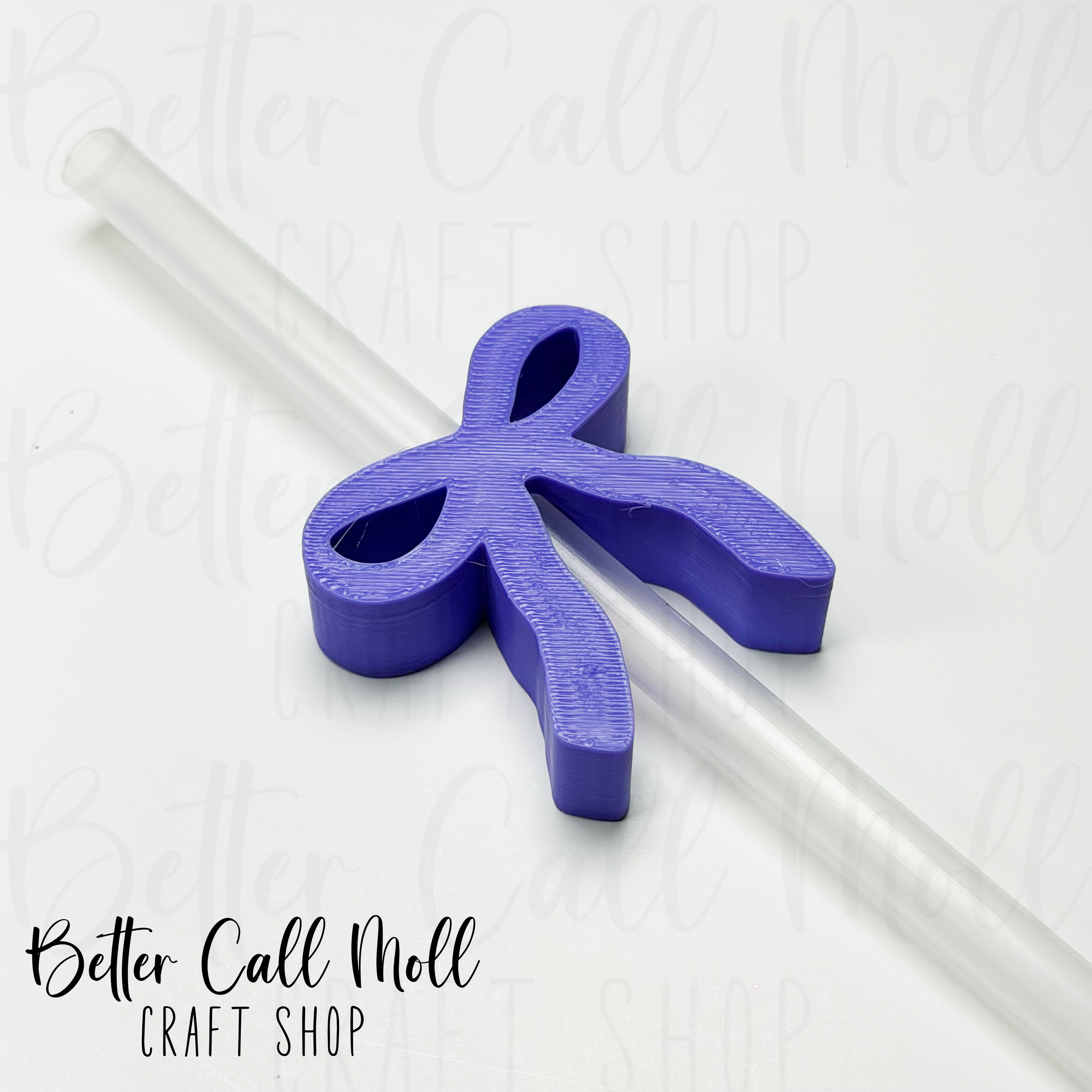 Purple Coquette Bow 3D Straw Topper – Better Call Moll Craft Shop